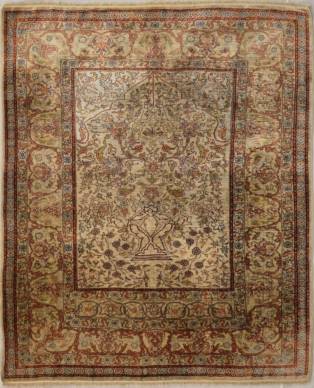 TURKISH HEREKE SILK HANDMADE CARPET - BIZSAN
